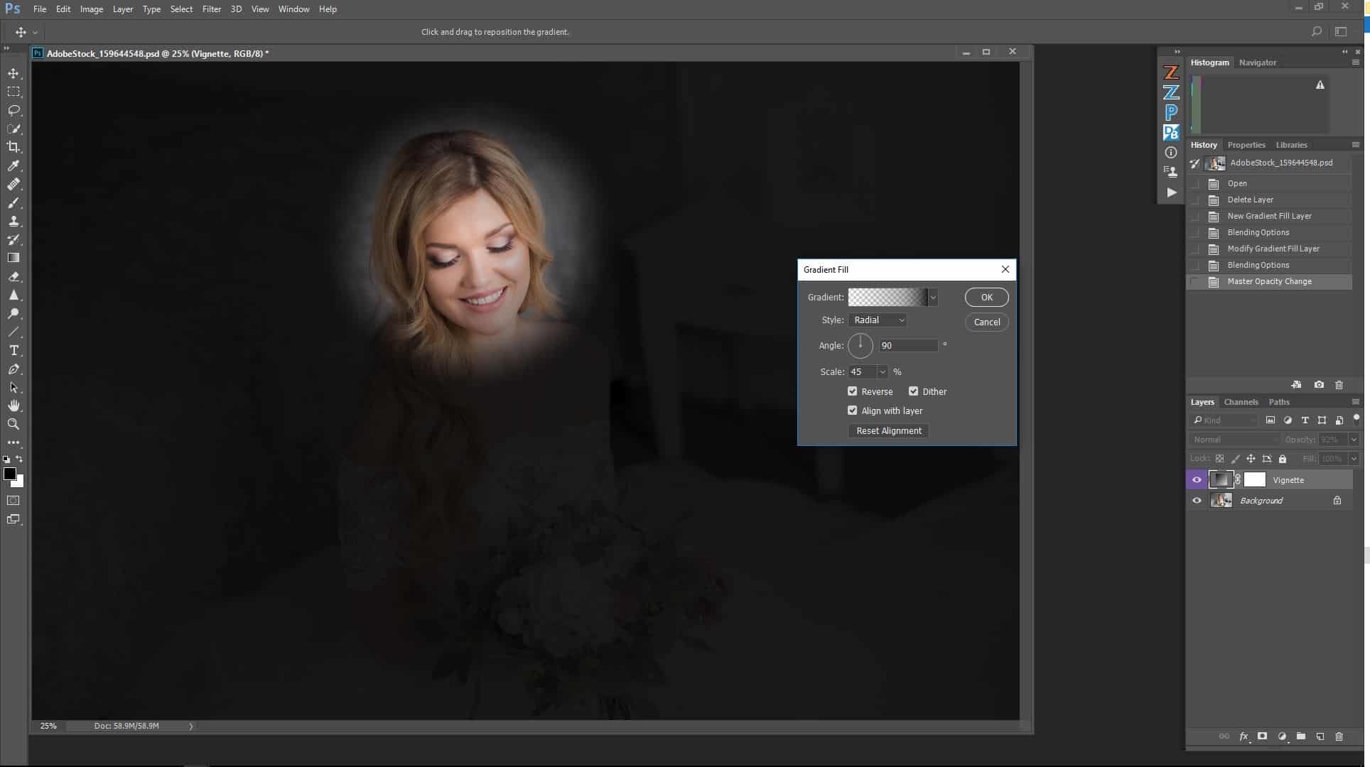 How To Make A Gradient Vignette In Photoshop Video F64 Academy